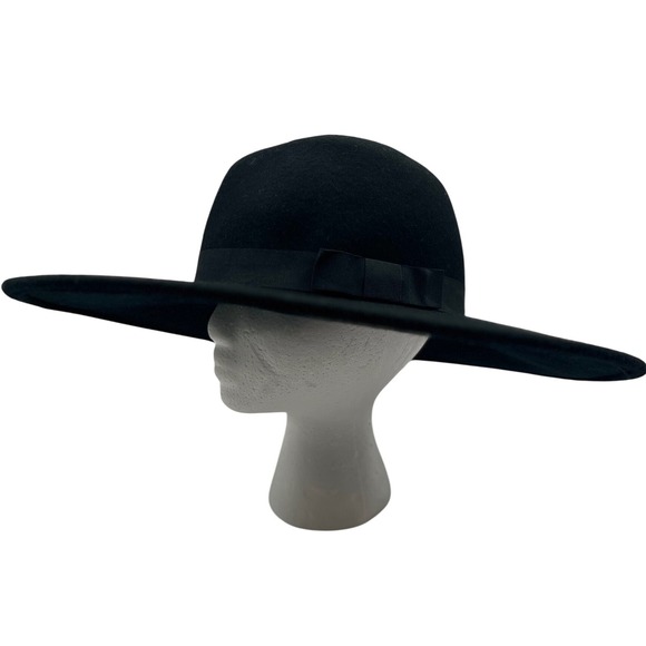 Killstar | Accessories | Killstar Womans Wide Brim Black Wool Hat Witch ...